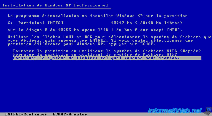 Install Windows XP next to your data without formatting the partition beforehand - Windows ...